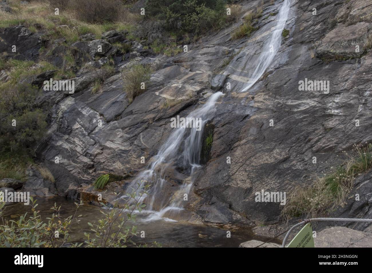 Beautiful view of the waterfall from the rocks Stock Photo - Alamy