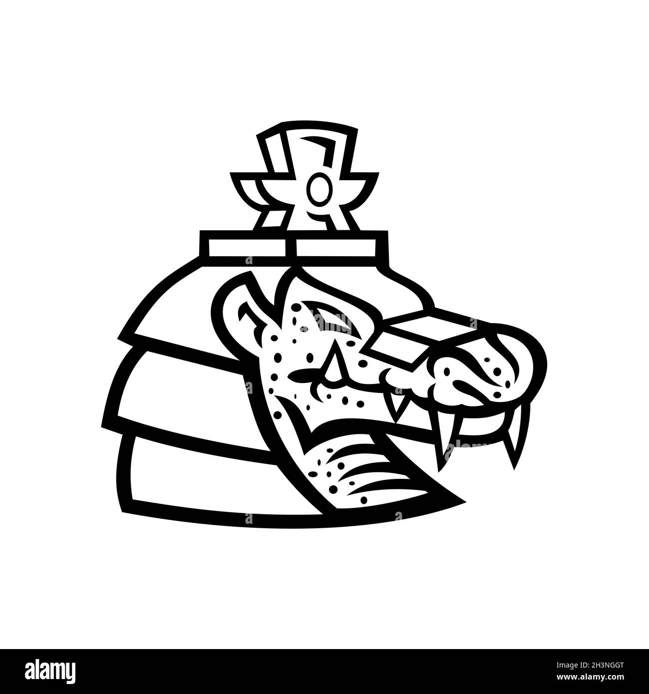 Head of Sobek or Sobki Ancient Egyptian God Mascot Black and White ...