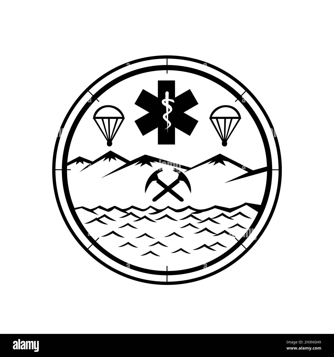 Land Sea Air Rescue Icon Sign Symbol Black and White Stock Photo - Alamy
