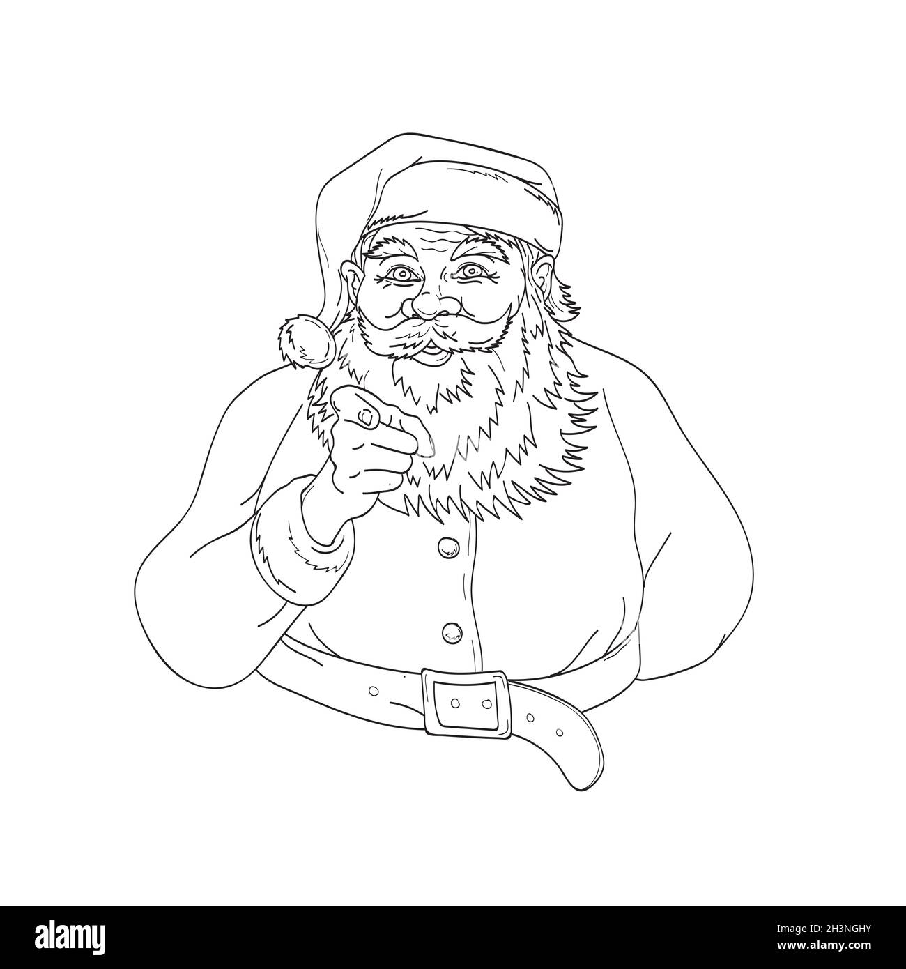 Santa Claus Saint Nicholas or Father Christmas Pointing Index Finger ...