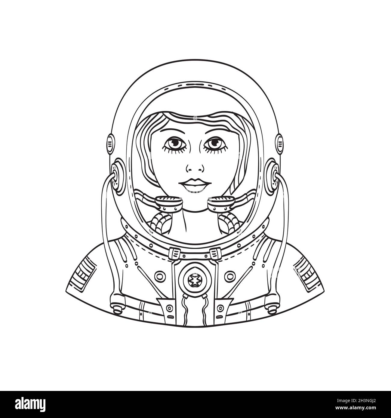 Girl Astronaut Drawing