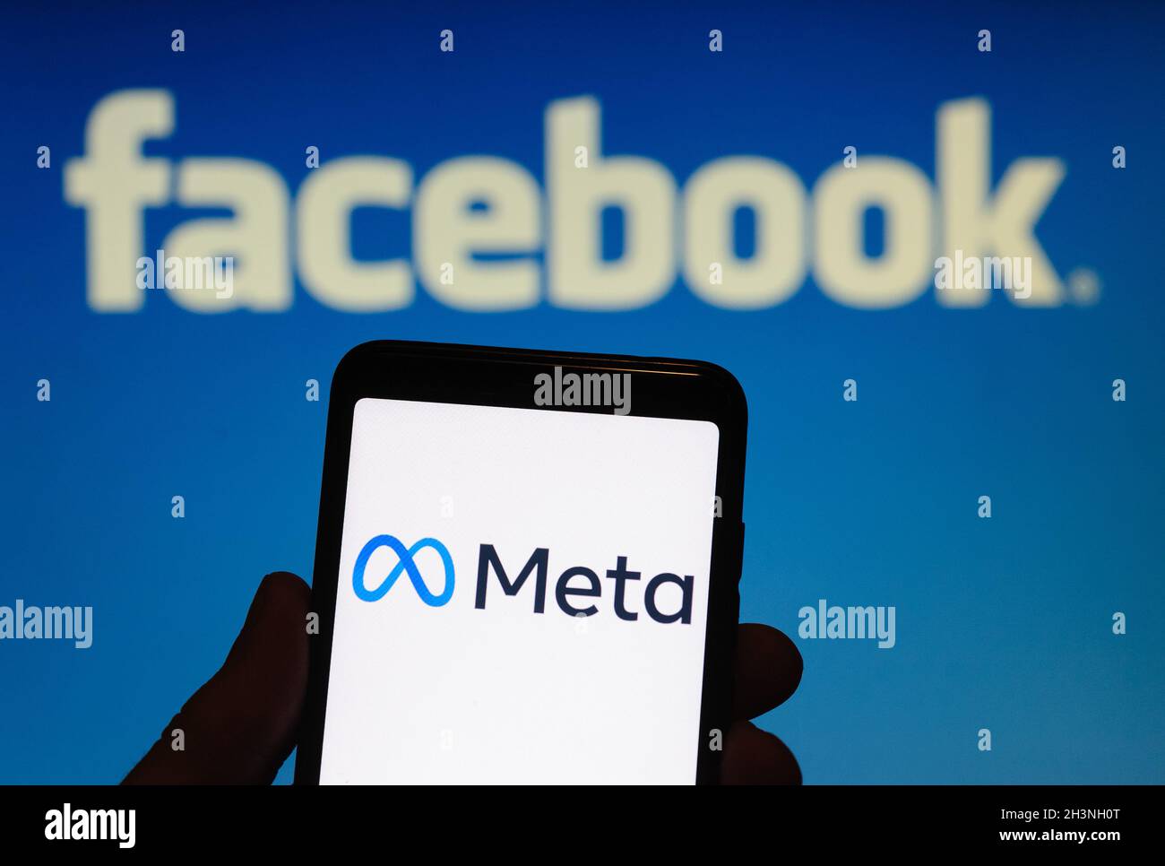 In this photo illustration, the Meta logo is displayed on a smartphone ...