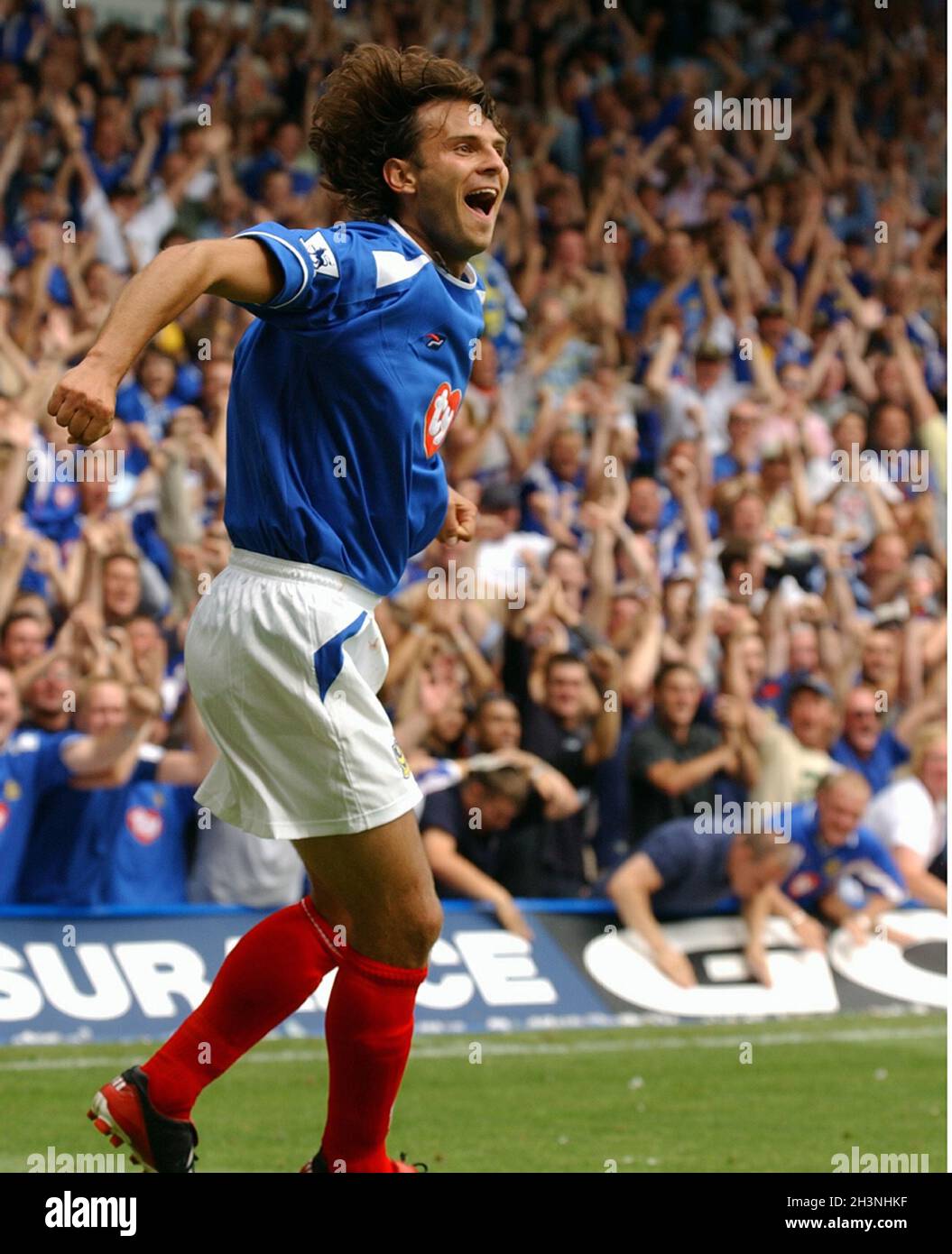PORTSMOUTH V VILLA PATRIK BERGER CELEBRATES PIC MIKE WALKER, 2003 Stock ...