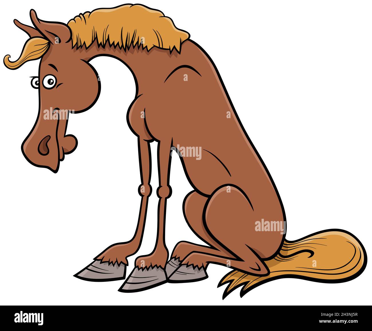 Cartoon horse farm animal comic character Stock Photo - Alamy