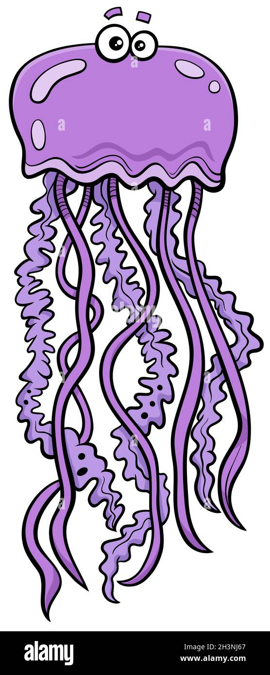 Cute happy jellyfish cartoon character hi-res stock photography and ...