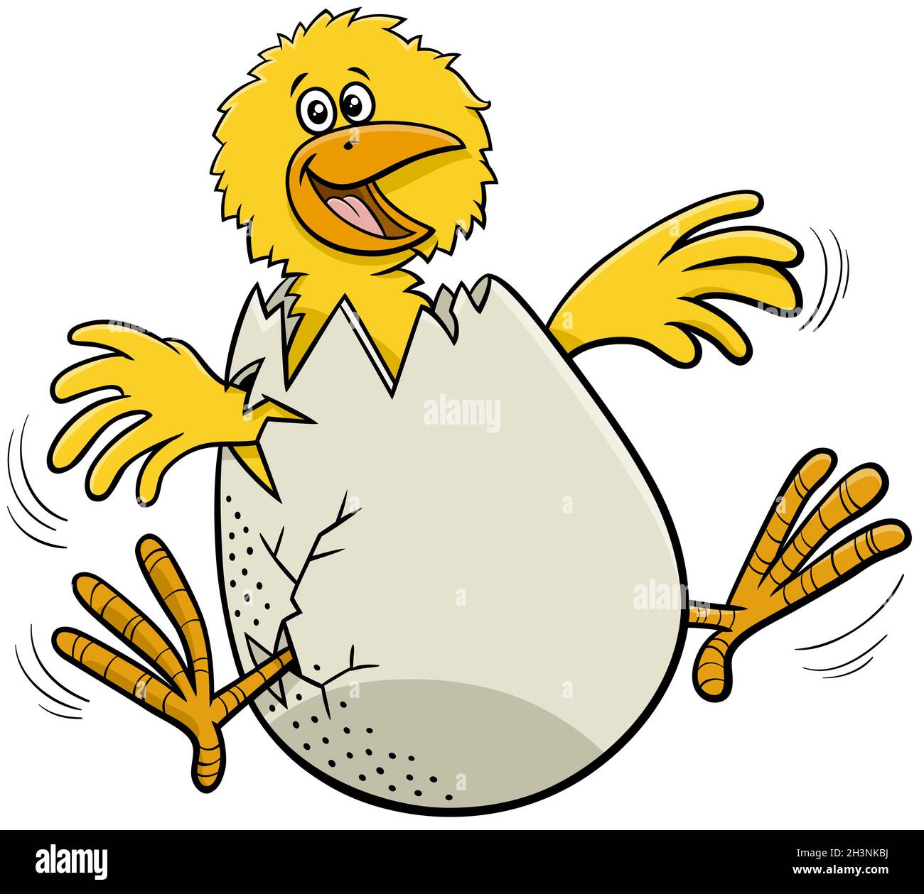 Cartoon little chick hatching from egg Stock Photo - Alamy