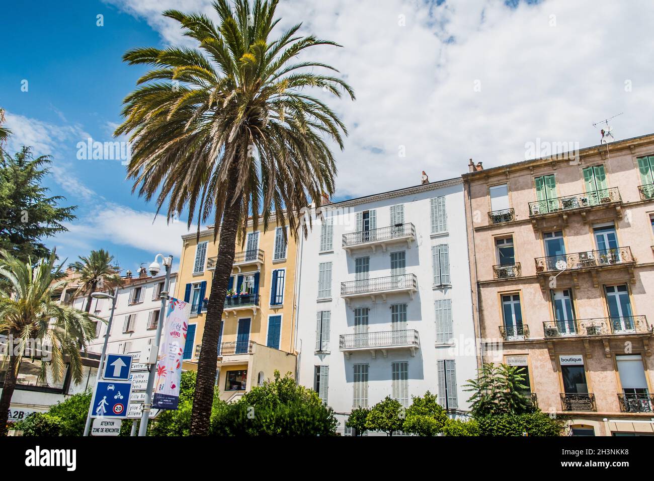 Building under the sun of HyÃ¨res Stock Photo - Alamy