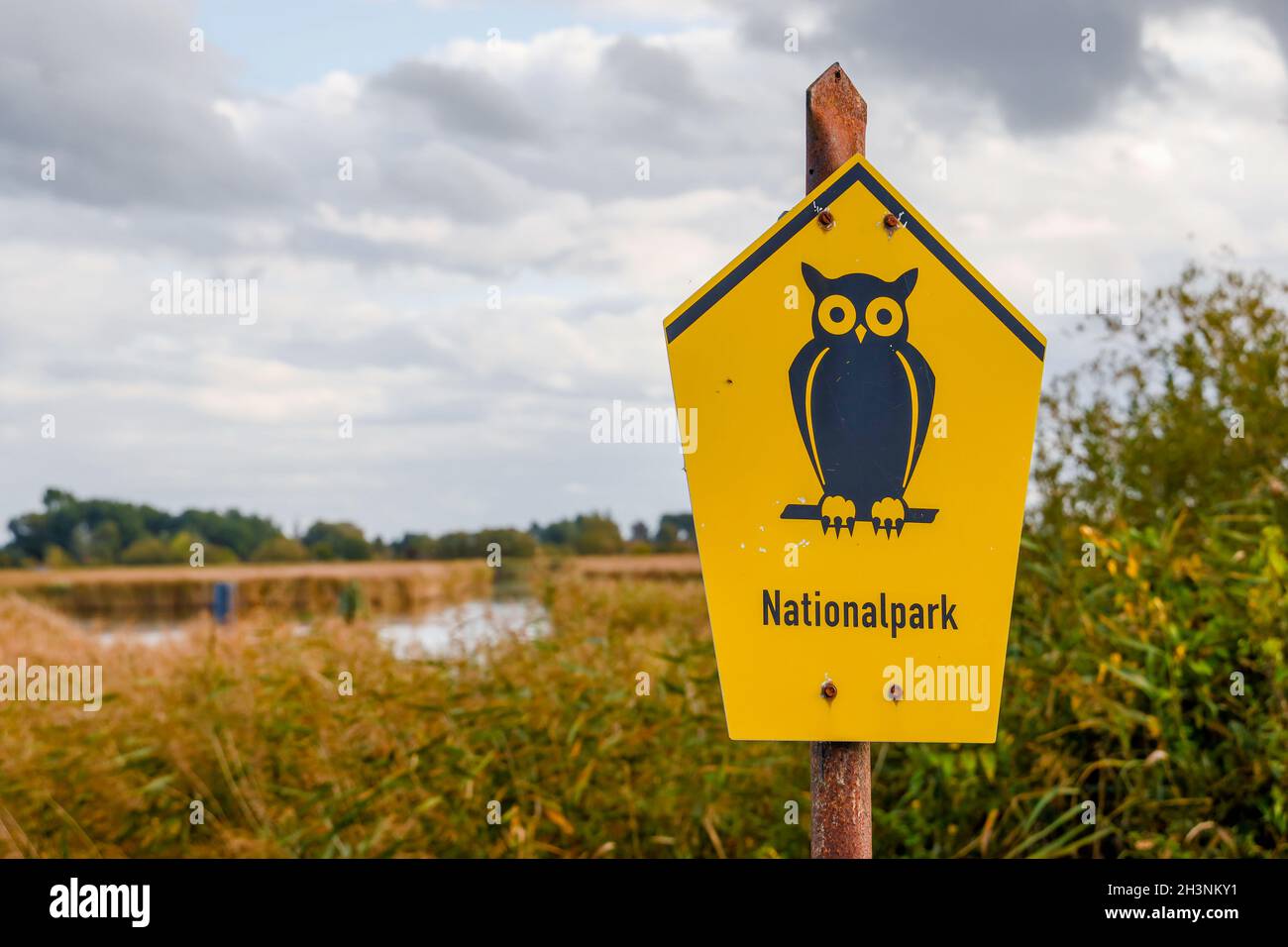 Nature Reserve Sign Owl Nature Park Stock Photo - Alamy