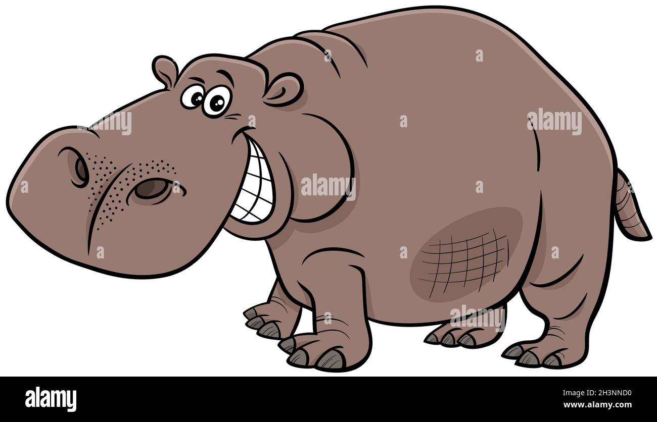 Cartoon hippopotamus wild animal character Stock Photo - Alamy