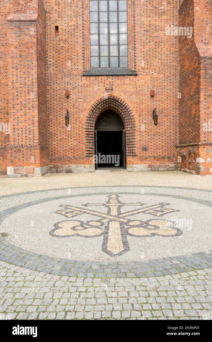POZNAN, POLAND - Jun 06, 2014: A symbol by the front entrance of the ...