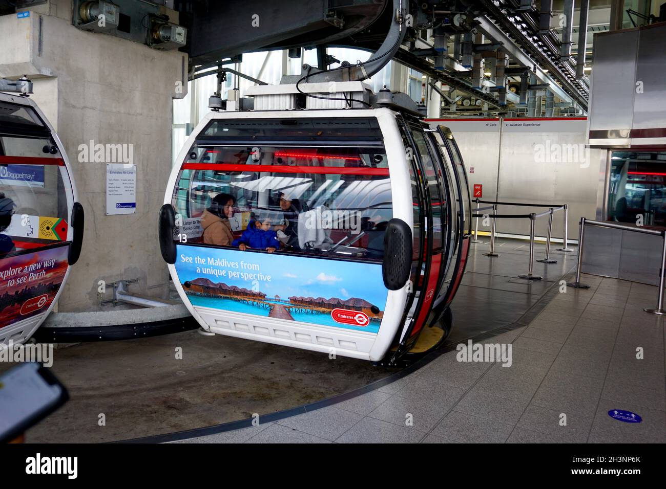 O2 Arena and the Emirates Cable Car in Greenwich, London, United ...