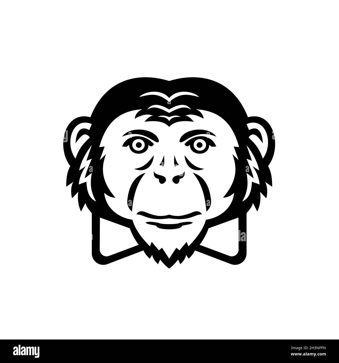 Noble Chimpanzee Chimp Monkey Primate or Ape Wearing Bow Tie Mascot ...
