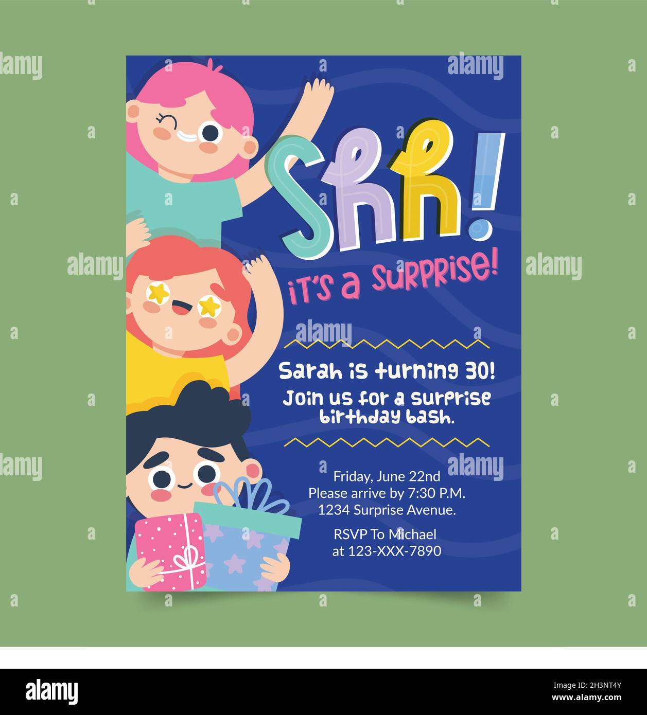 happy birthday invitation template vector design illustration Stock ...
