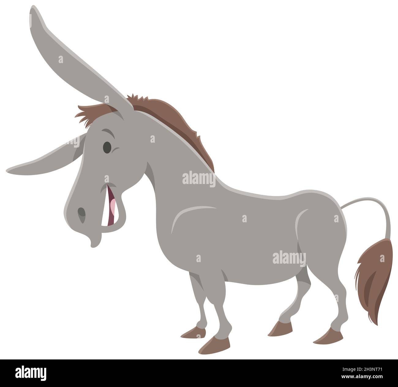 Donkey cartoon farm animal character Stock Photo - Alamy