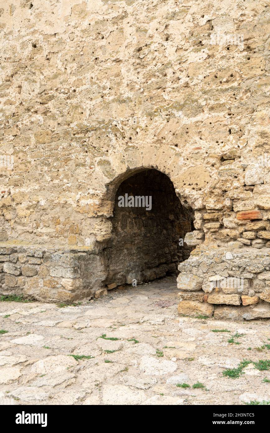 An ancient fortress on the shore of the bay. Majestic stone walls ...