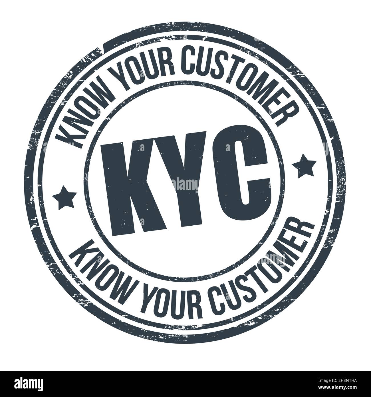KYC ( Know your customer ) grunge rubber stamp on white background ...