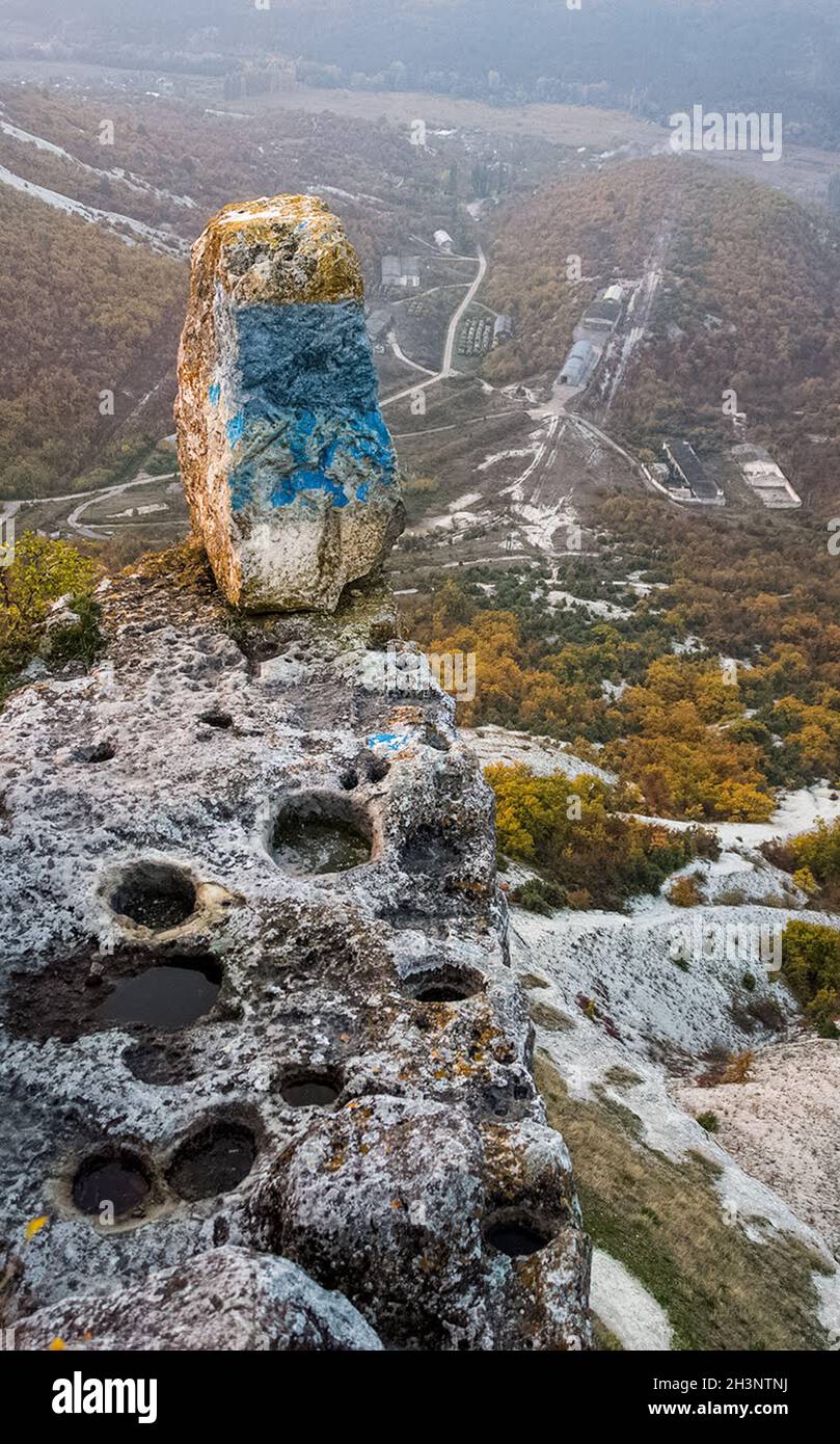 Rocks in Crimea. The rocks of rocks of Crimea. The output of limestone ...