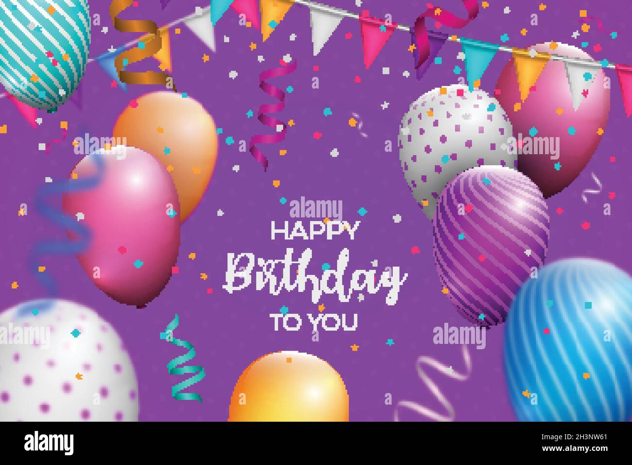 realistic birthday background vector design illustration Stock Vector ...