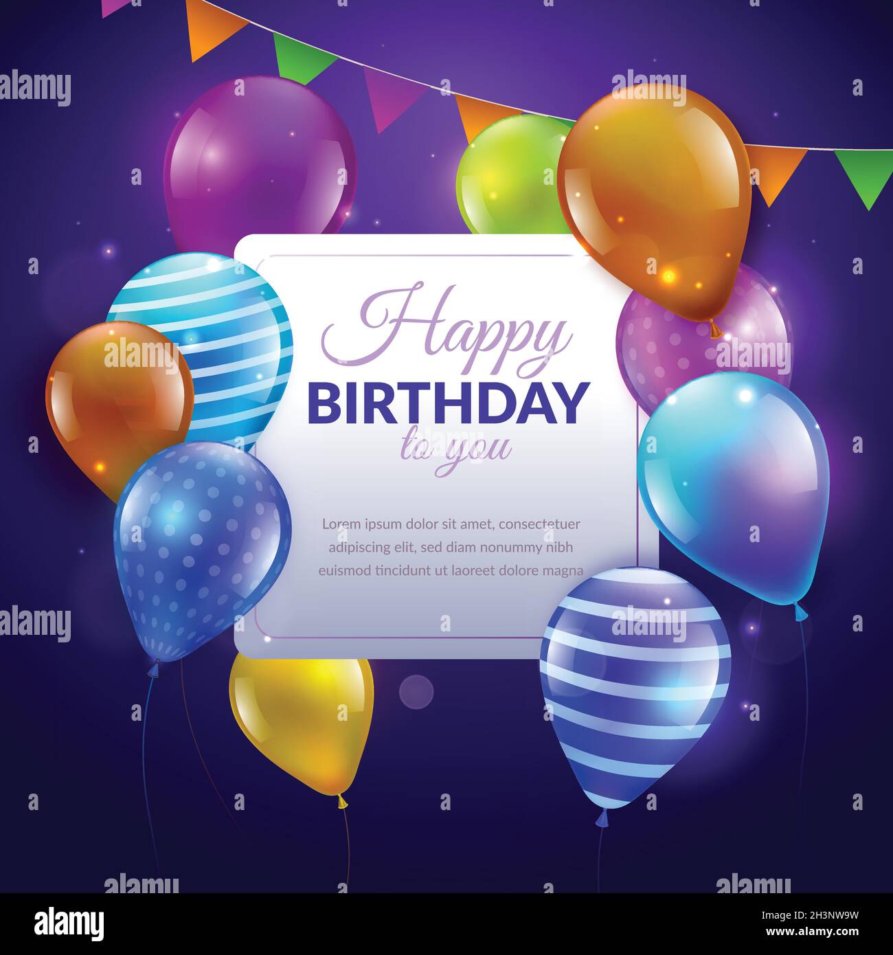 realistic birthday background vector design illustration Stock Vector ...