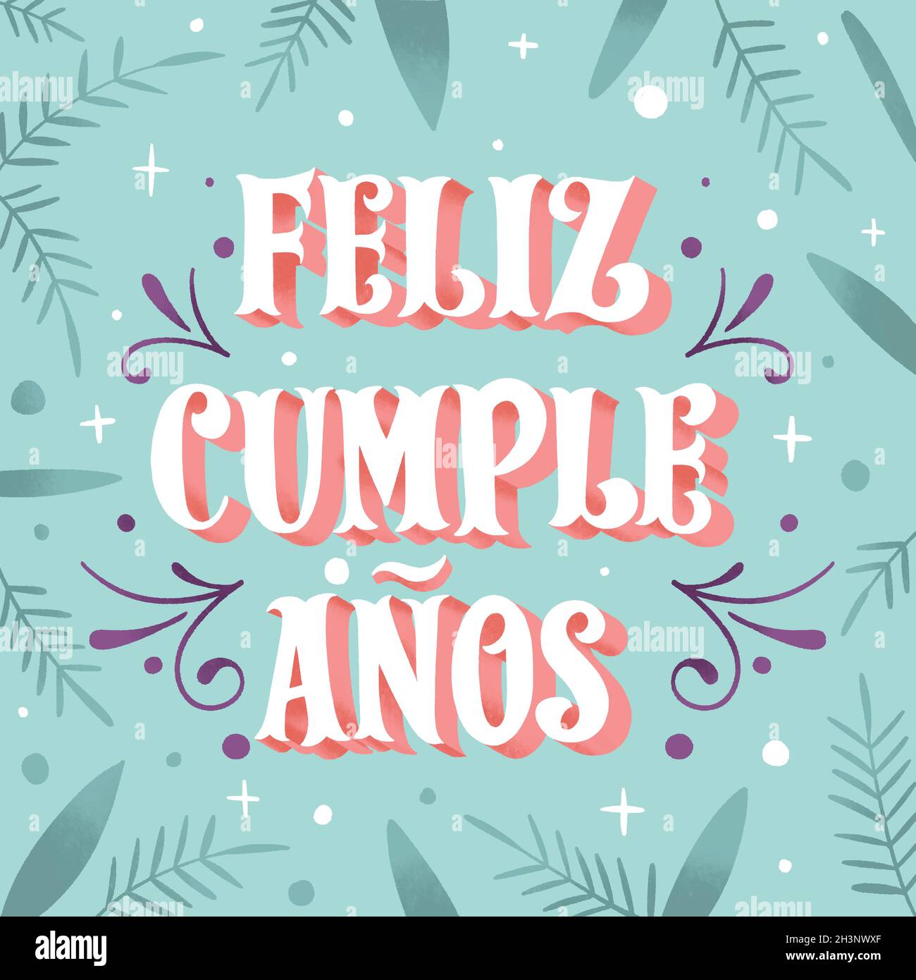 happy birthday lettering spanish vector design illustration Stock ...