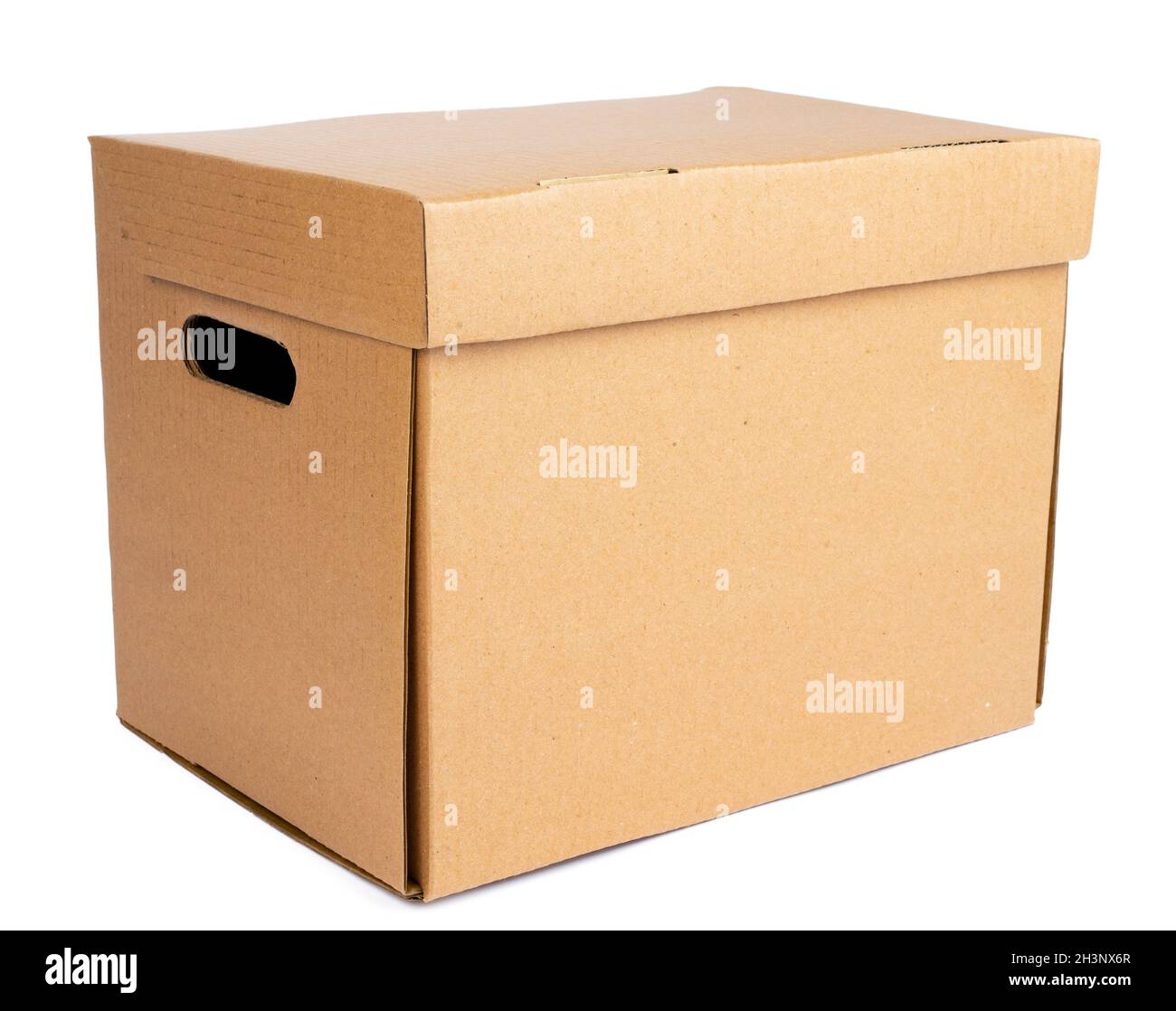 Cardboard brown box isolated on white background Stock Photo - Alamy