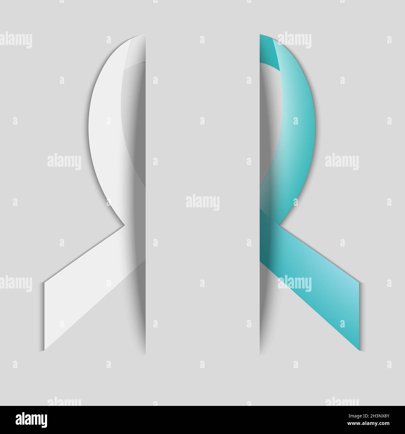 Cervical cancer awareness ribbon, conceptual illustration Stock Photo ...