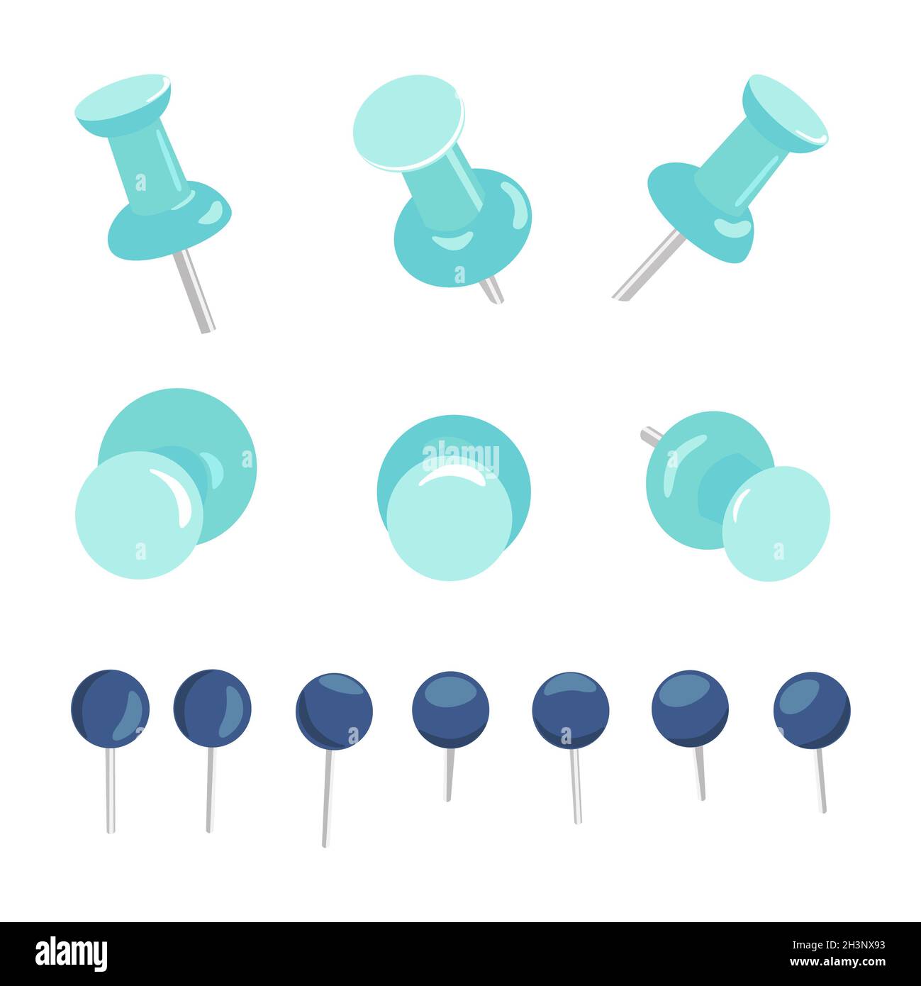 Set of pushpins, illustration Stock Photo - Alamy