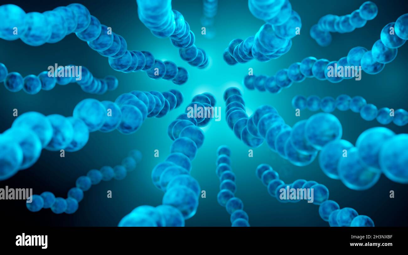 Streptococcus bacteria artwork, illustration Stock Photo - Alamy