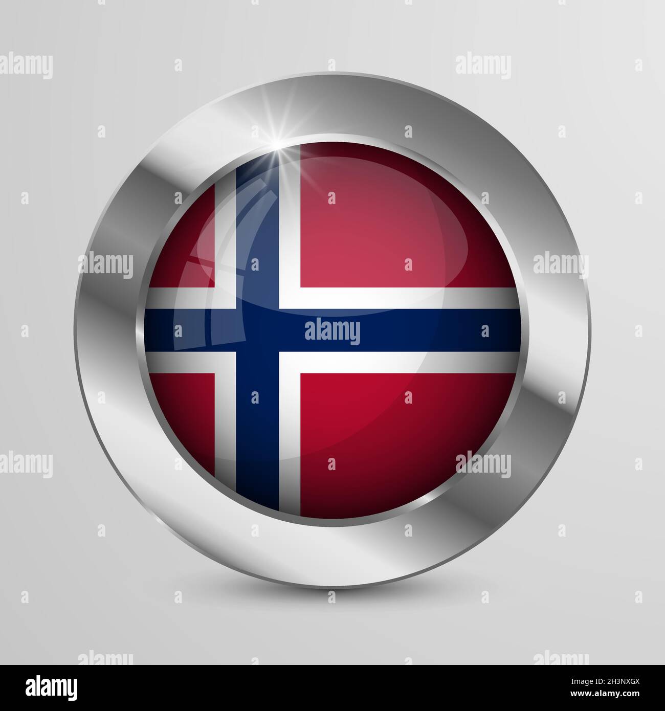 EPS10 Vector Patriotic Button with Norway flag colors. An element of ...