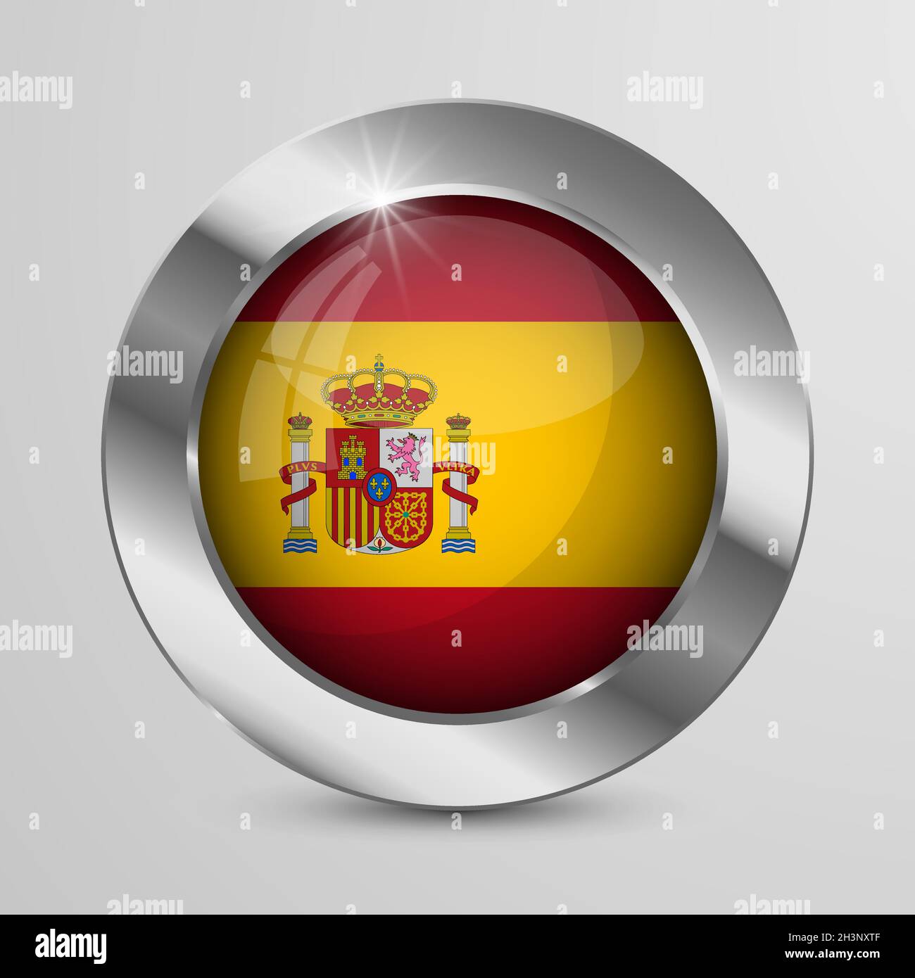 EPS10 Vector Patriotic Button with Spain flag colors. An element of ...