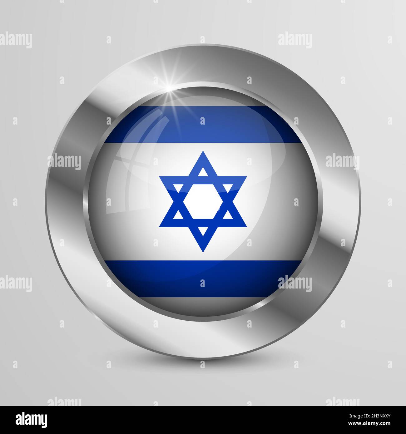 EPS10 Vector Patriotic Button with Israel flag colors. An element of ...