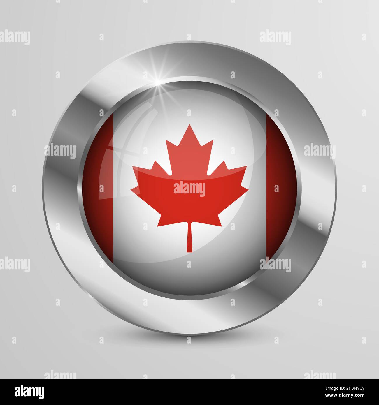 EPS10 Vector Patriotic Button with Canada flag colors. An element of ...
