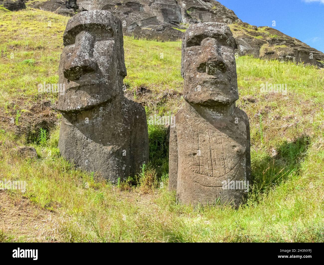 Statues of gods of Easter Island Stock Photo - Alamy