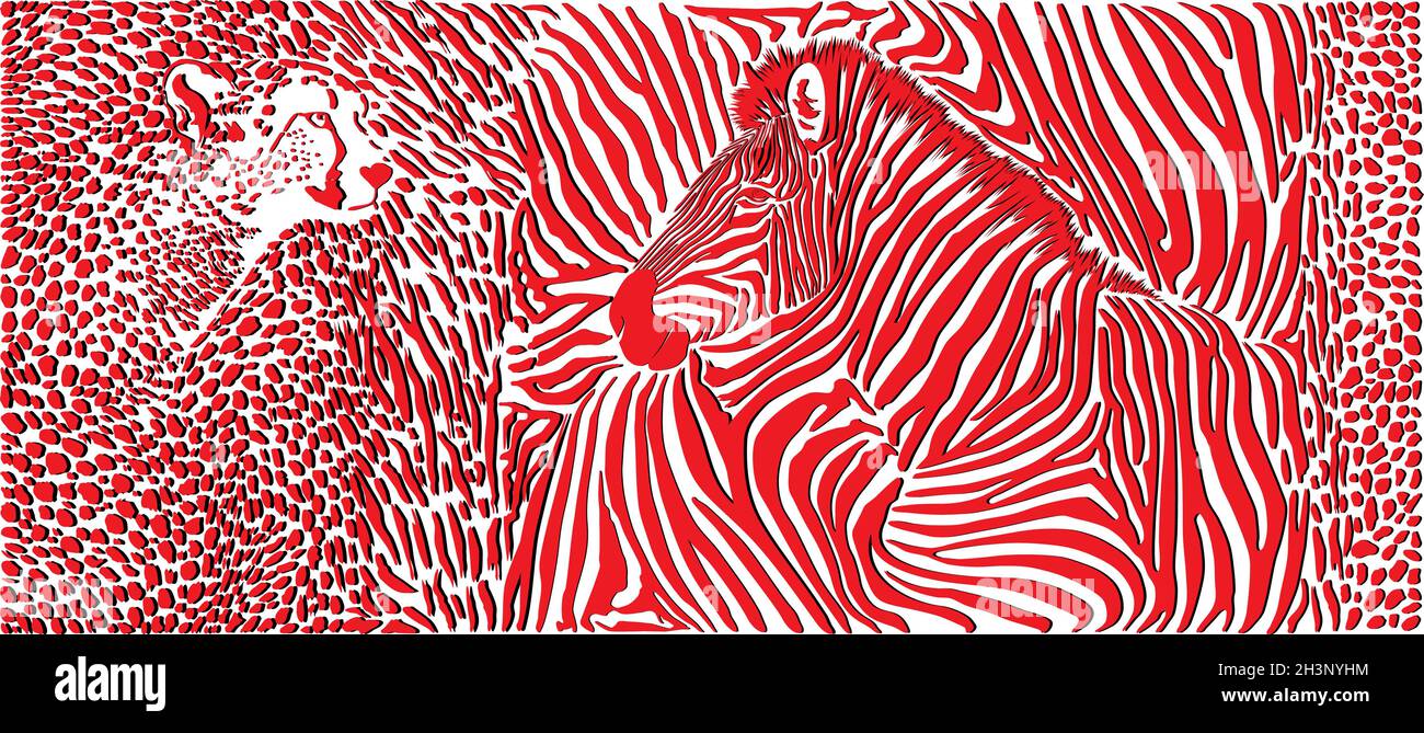 Abstract animals background - pattern with zebra and cheetahs motif ...
