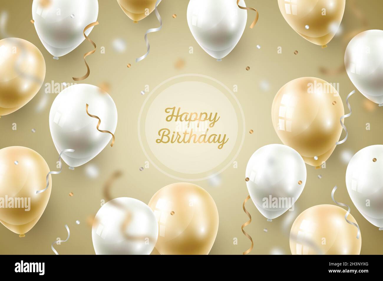 birthday background with realistic balloons vector design illustration ...
