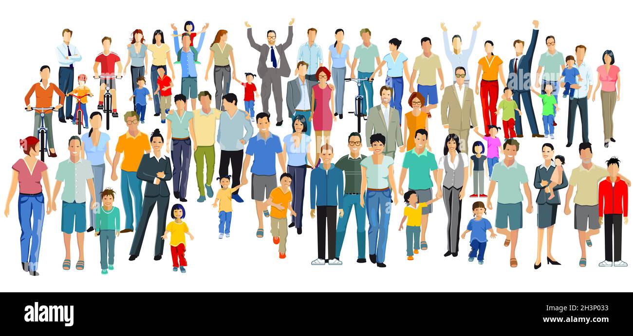 Crowd of families hi-res stock photography and images - Alamy