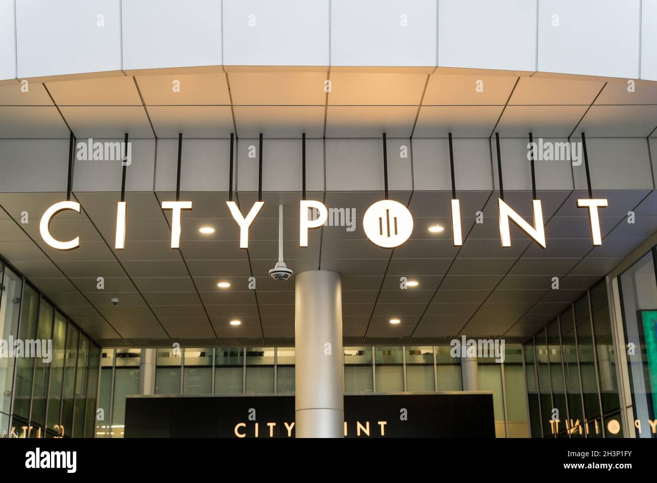 City Point Building logo , Moorgate London England UK Stock Photo - Alamy