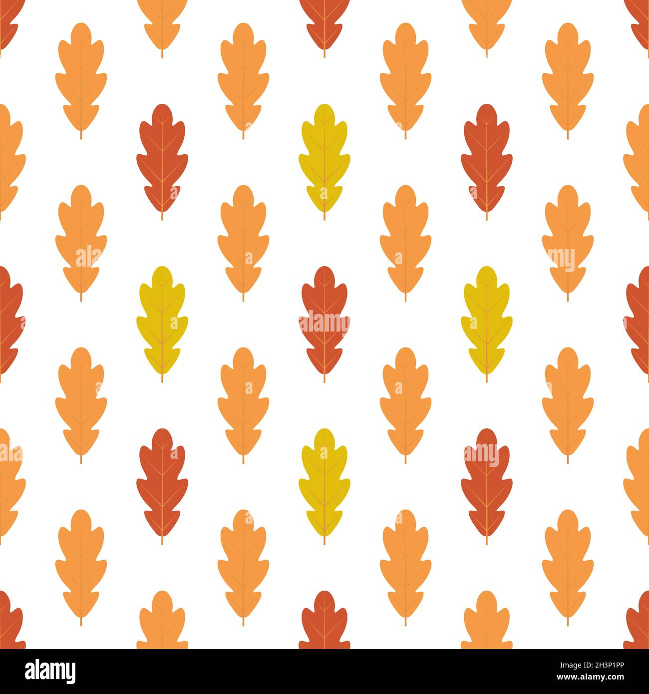 Fall oak leaves seamless pattern. Autumn vector background for fabric ...