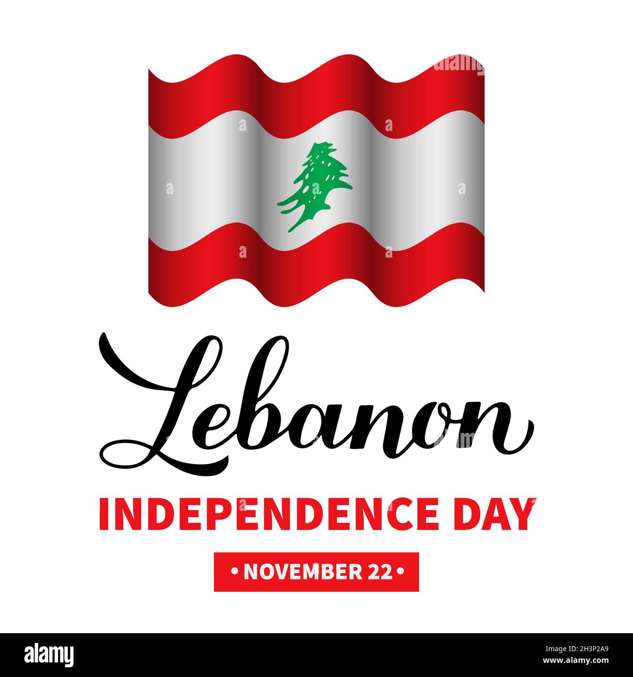 Lebanon Independence Day typography poster. Lebanese Holiday celebrate ...