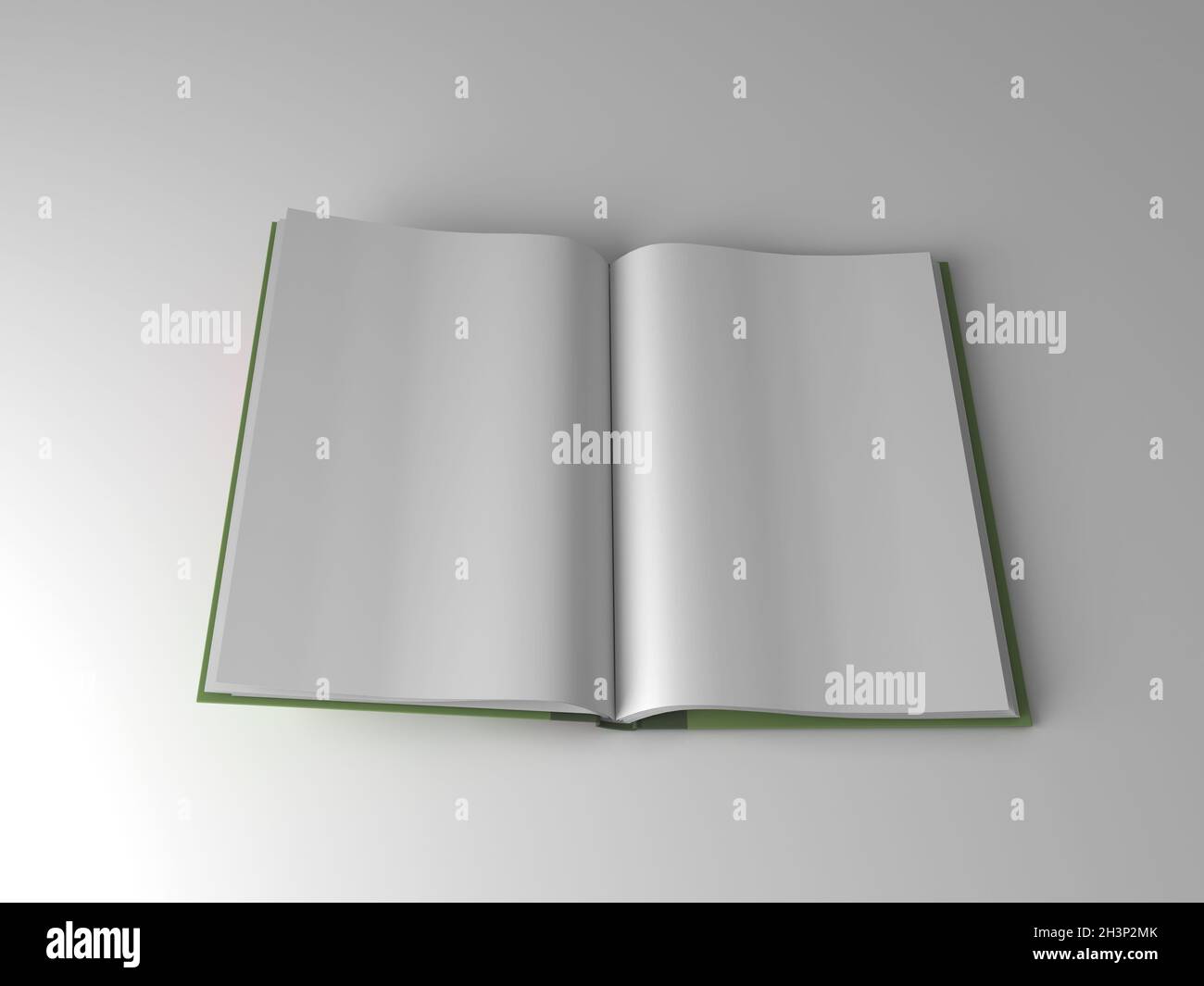 3d Rendering of an open hardcover book with white empty pages Stock ...