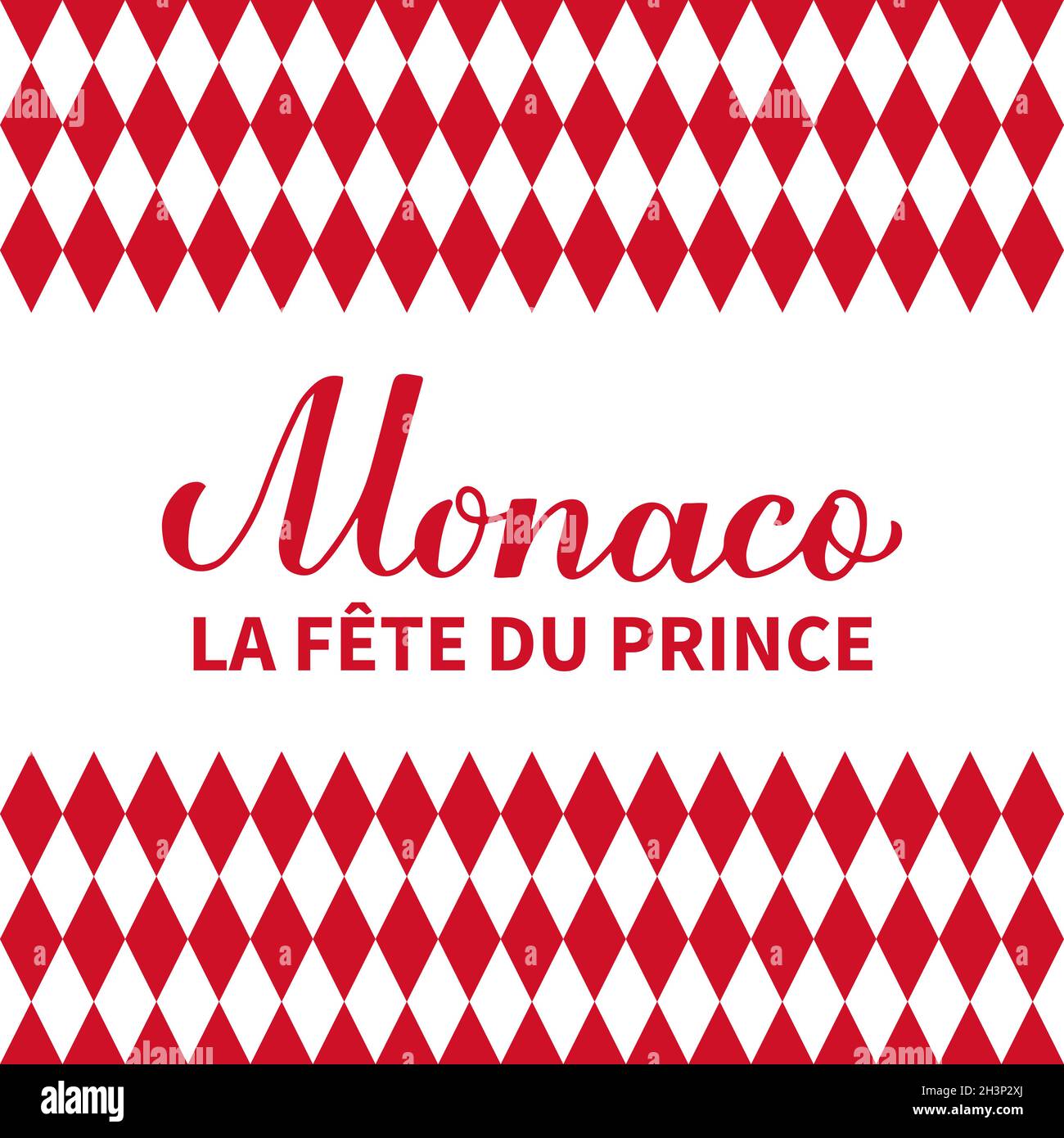 Monaco National Day typography poster in French. The Sovereign Prince's ...