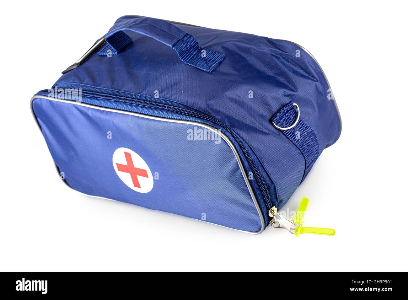 blue medical bag with red cross isolated on white Stock Photo - Alamy