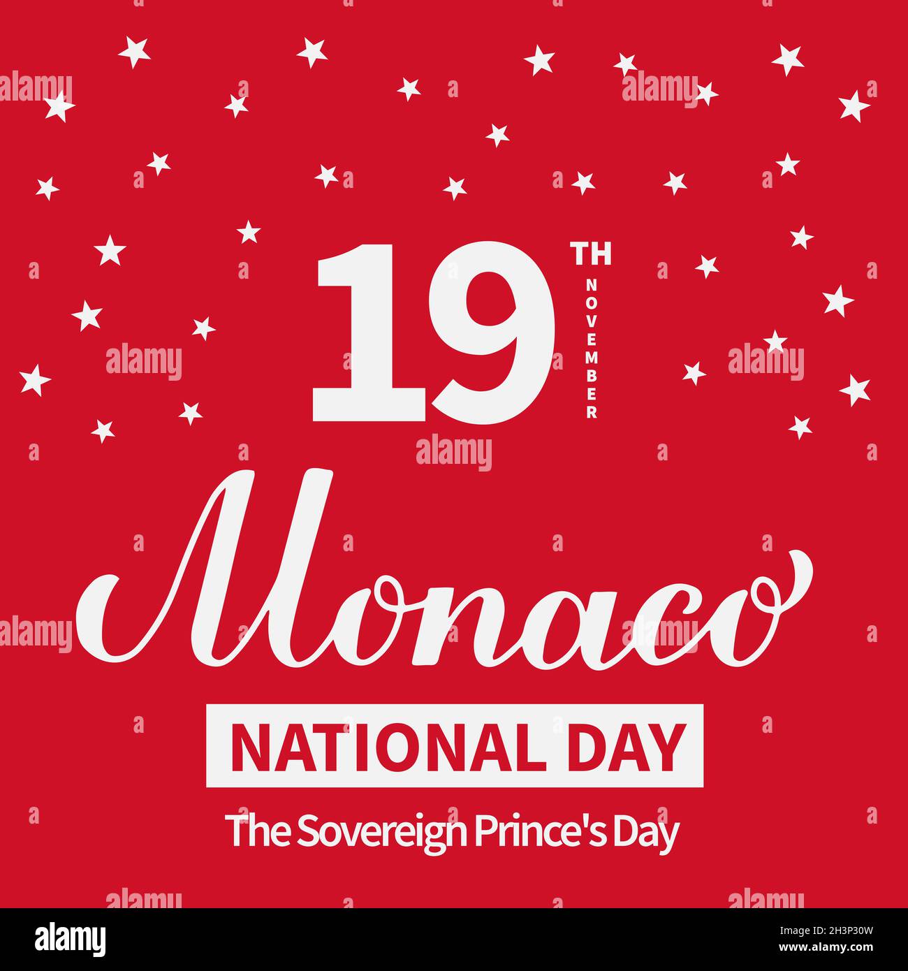 Monaco National Day typography poster. The Sovereign Prince's Day on ...