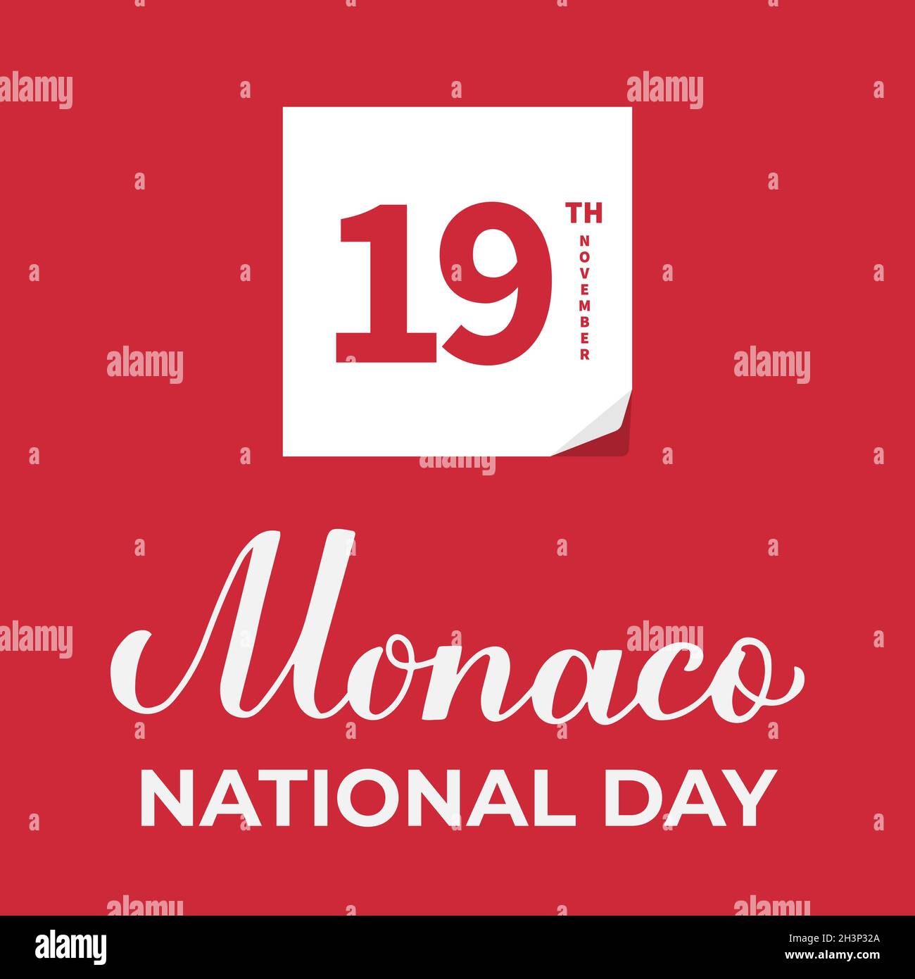 Monaco National Day typography poster. The Sovereign Prince's Day on ...
