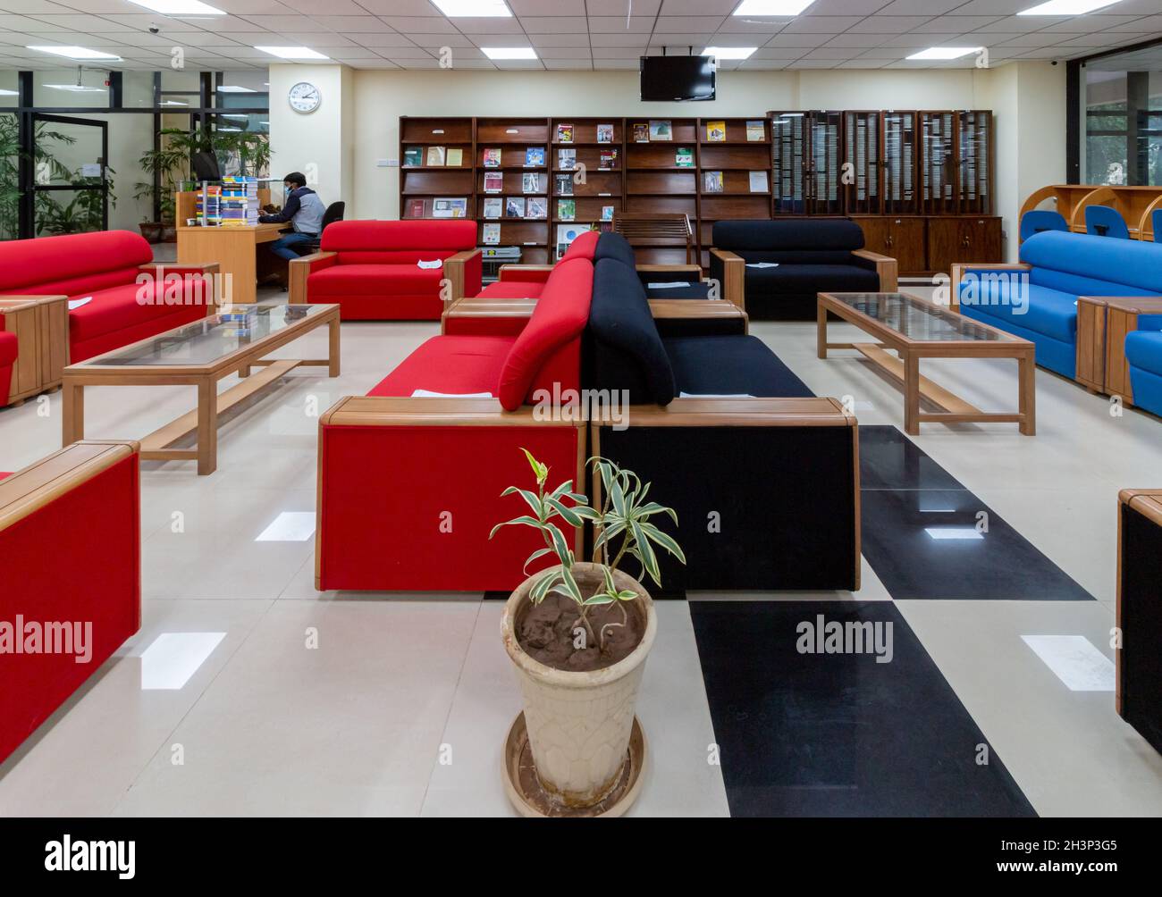 ISLAMABAD, PAKISTAN - Aug 05, 2021: An indoor library with colorful ...