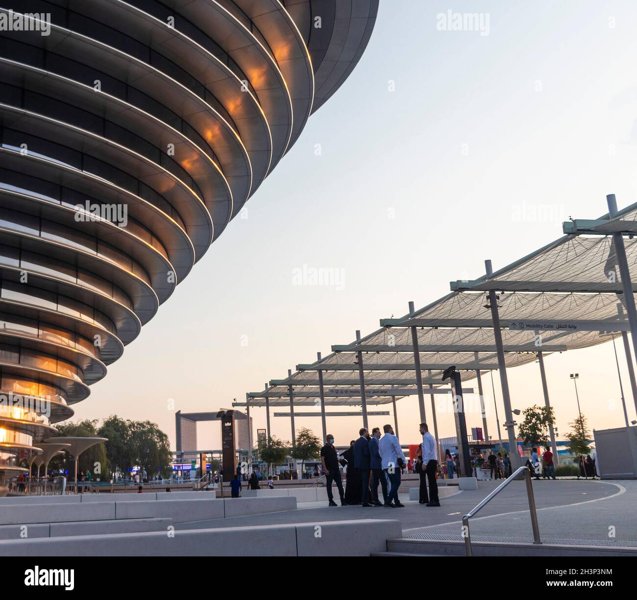Dubai, UAE - 10.16.2021 Visitors at the mobility pavilion at EXPO 2020 ...