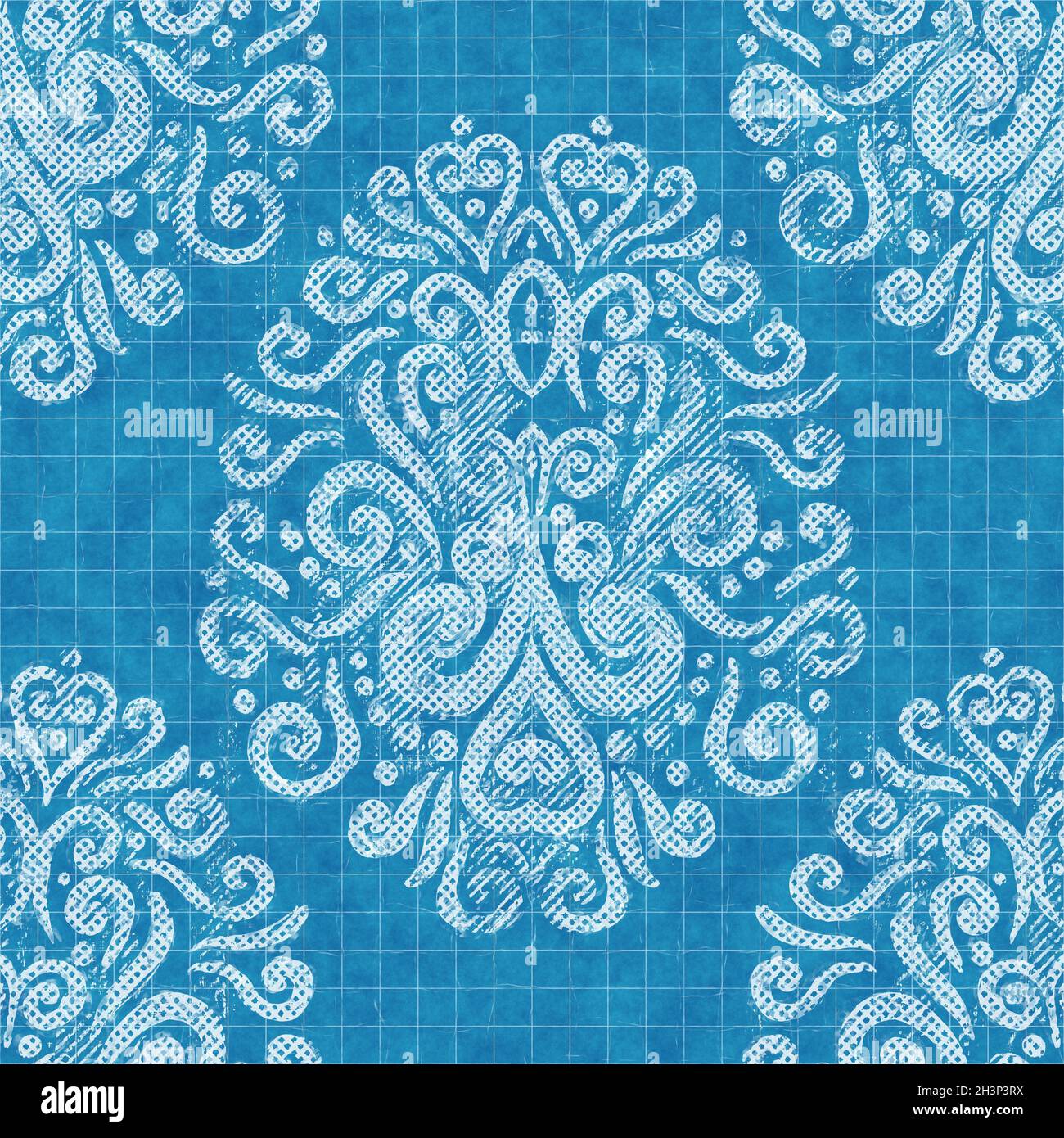 Seamless bright blue blueprint pattern for textile and print Stock ...