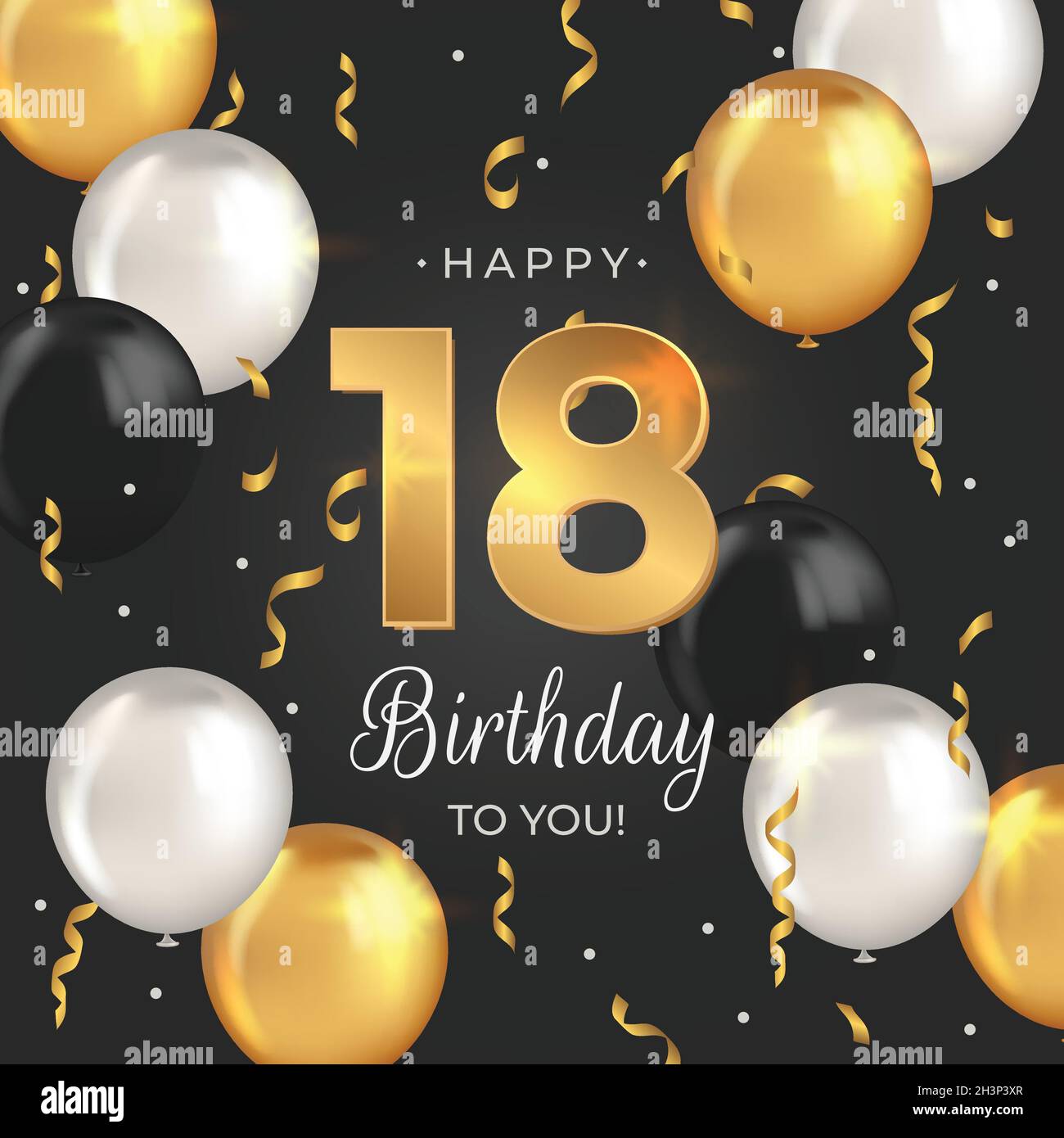 happy 18th birthday background vector design illustration Stock Vector ...