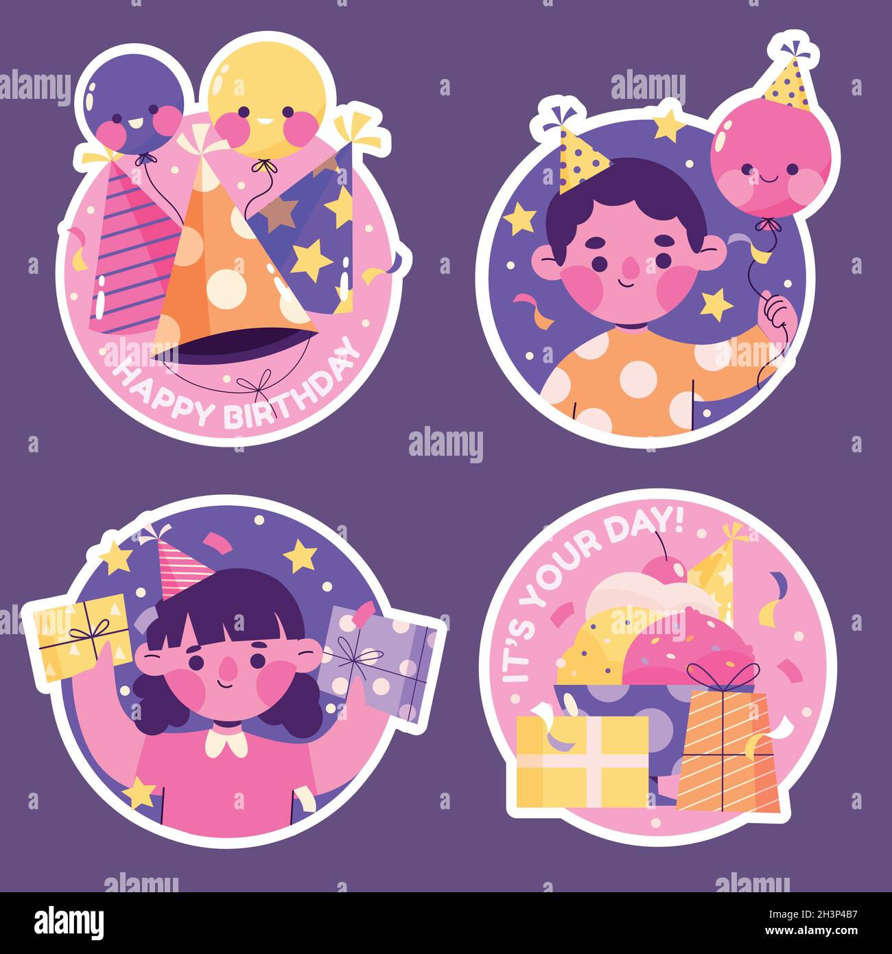 Birthday stickers hi-res stock photography and images - Alamy