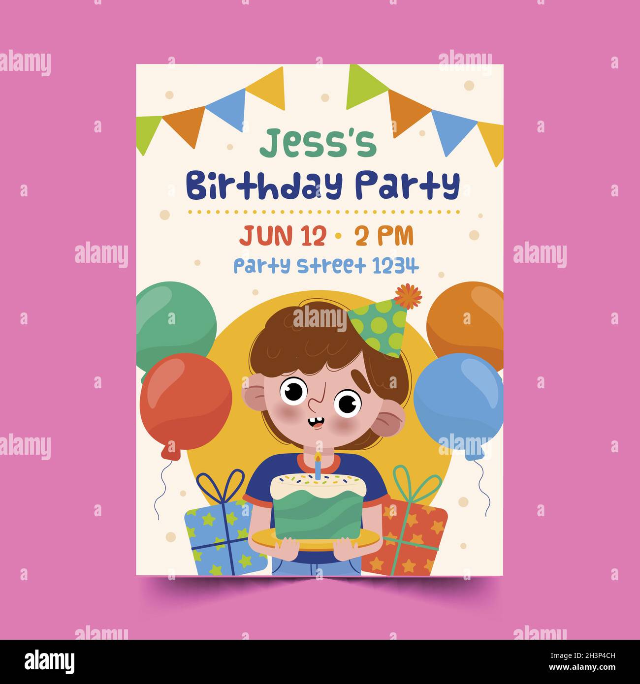 Birthday cake kids family Stock Vector Images - Alamy